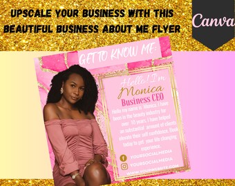 About Me Post, About Me Template, About Me Page, About Me Page Canva ...