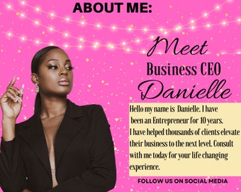 About Me Post, About Me Template, About Me Page, About Me Page Canva ...