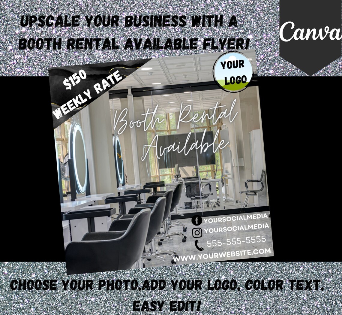 Booth Rental Flyer, Booth Rental Template, Hair Salon Rental, Massage ...