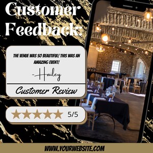 Venue Rental Customer Review, Animated Review, Venue Reservation Review ...