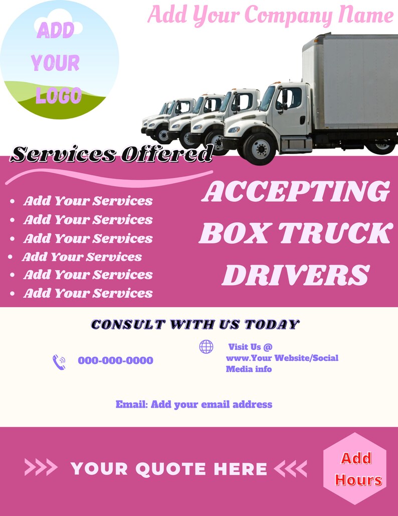 Box Truck Dispatch Flyer, Independent Freight Dispatcher, Dispatcher ...