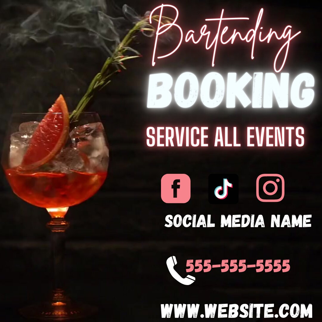 Bartending Animated Flyer, Bartending Video, Mobile Bartending Flyer ...