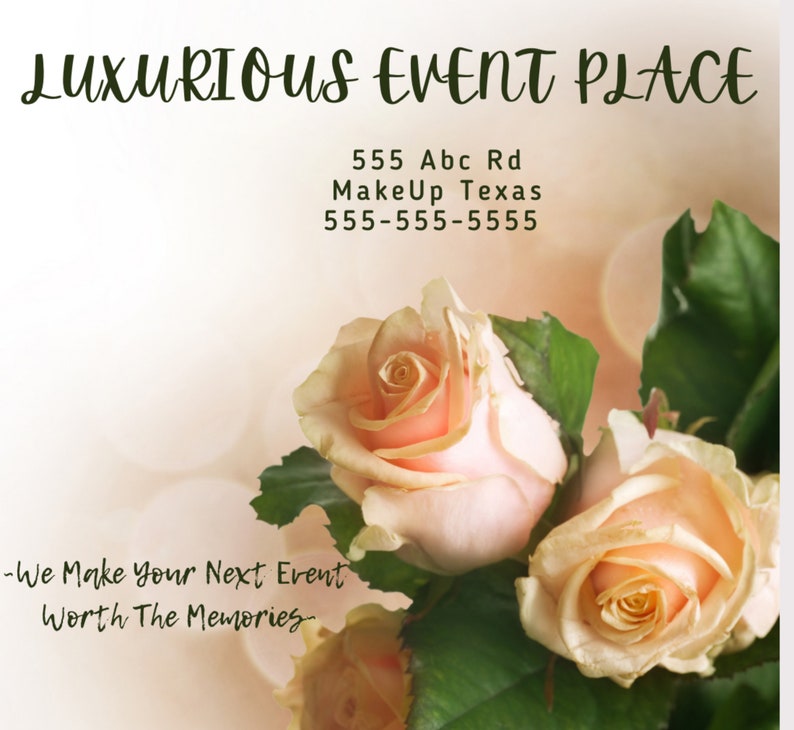 Venue Rental Marketing Templates, Venue Reservation, Event Space Rental ...