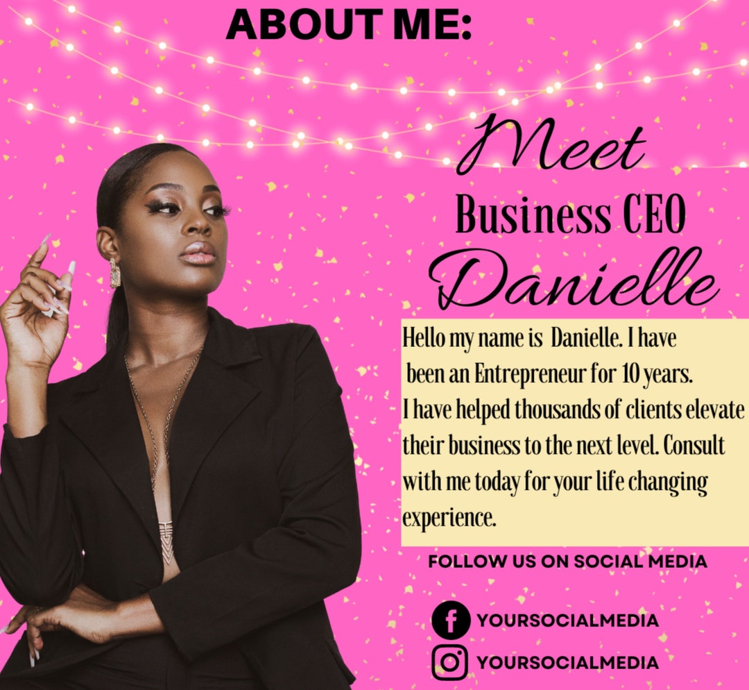 About Me Post, About Me Template, About Me Page, About Me Page Canva ...