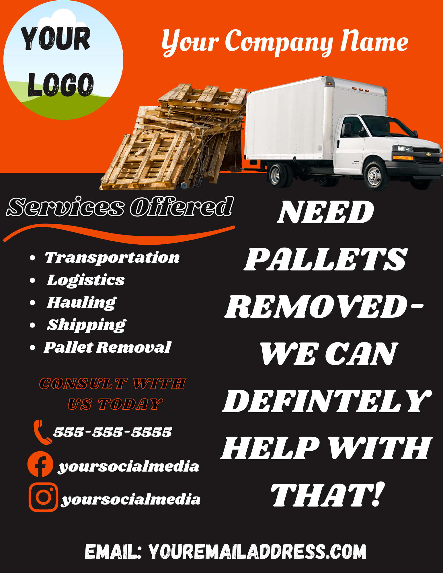 Pallet Removal Flyer, Box Truck Dispatch Flyer,independent Freight ...