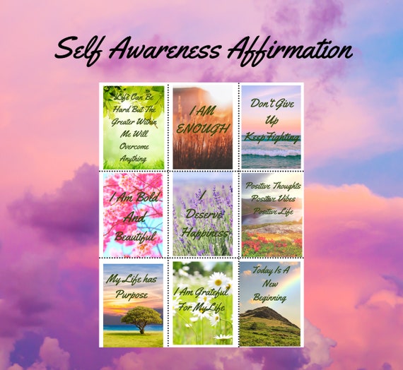 Self Affirmation Cards Self Awareness Cards Motivation Card - Etsy