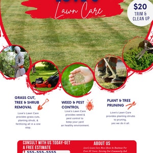 Business Announcement, Grass Cut Flyer, Grass Cut Promotion, Grass Cut ...