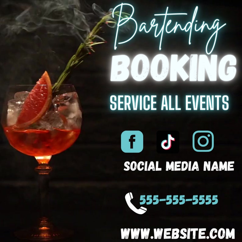 Bartending Animated Flyer, Bartending Video, Mobile Bartending Flyer ...