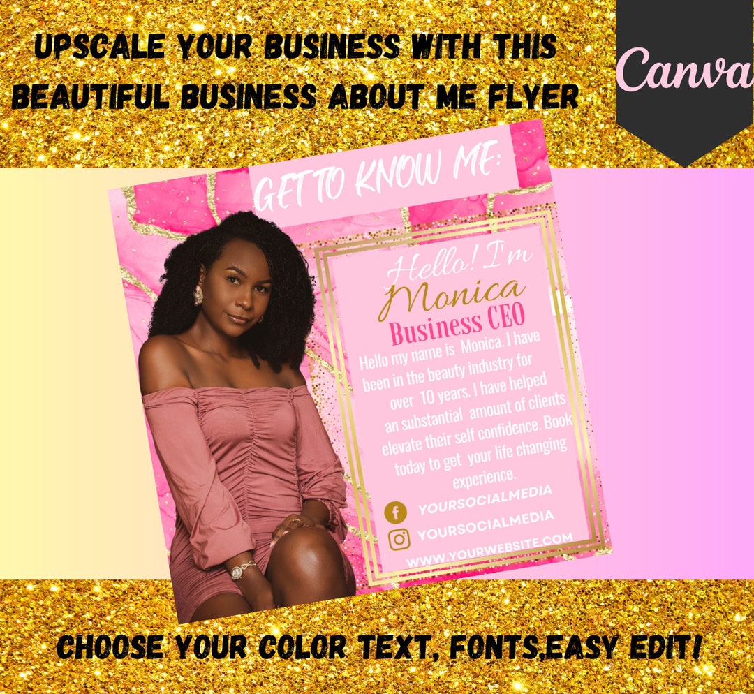 About Me Post, About Me Template, About Me Page, About Me Page Canva ...