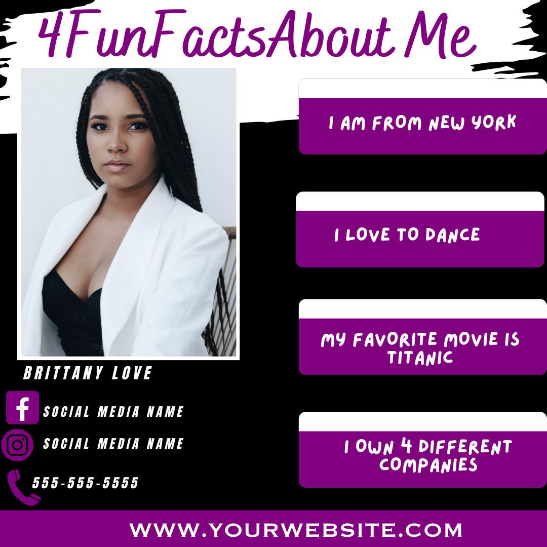 Fun Facts About Me, Get to Know Me, About Me Post, About Me Template ...