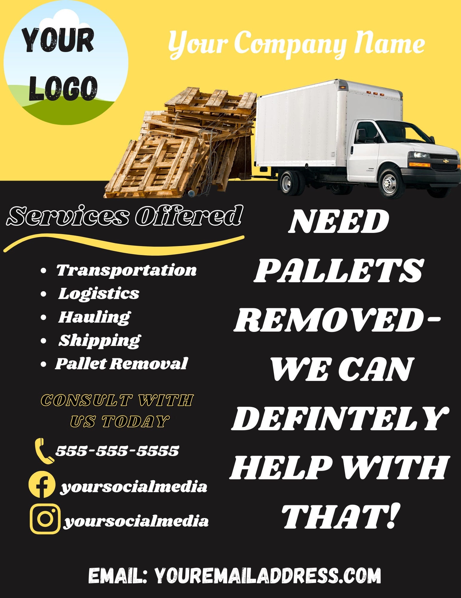 Pallet Removal Flyer, Box Truck Dispatch Flyer,independent Freight ...