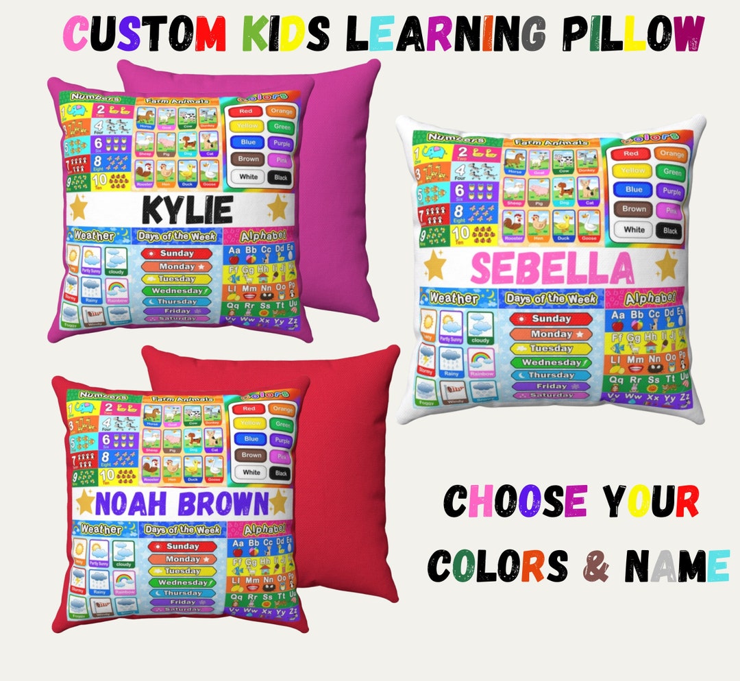 Personalized Educational Pillow, Children Learning Pillow, Custom Kids ...