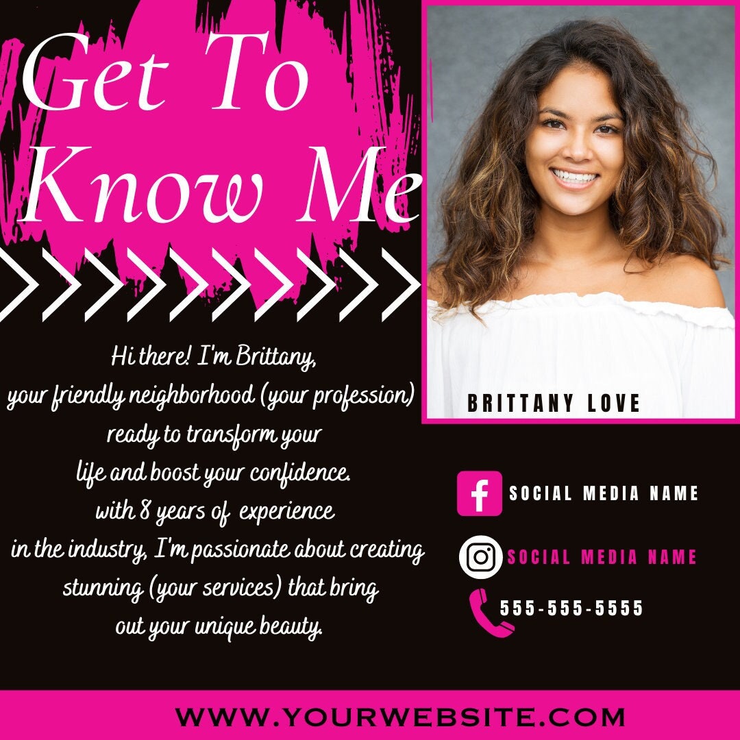 Get to Know Me, About Me Post, About Me Template, About Me Page, About ...