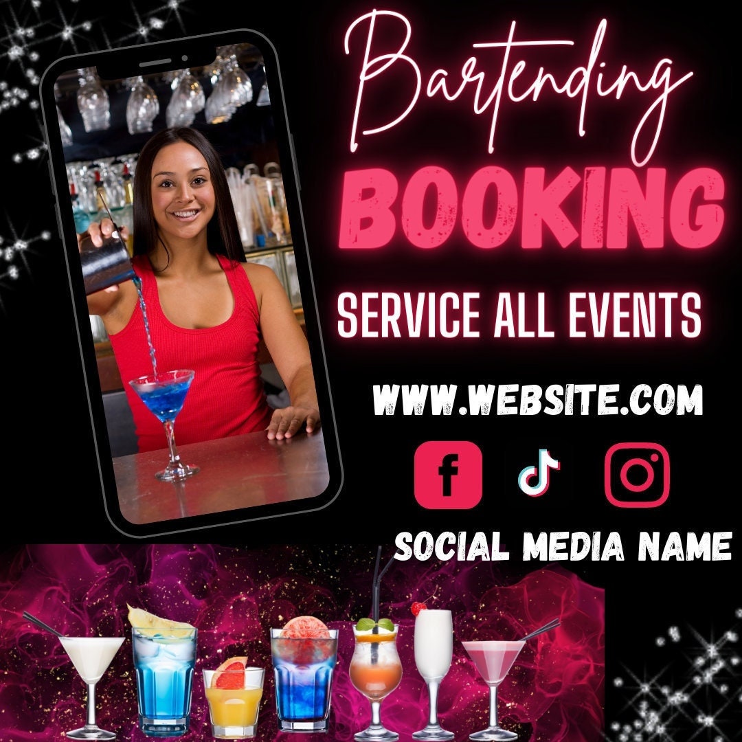 Bartending Animated Flyer, Bartending Video, Mobile Bartending Flyer ...