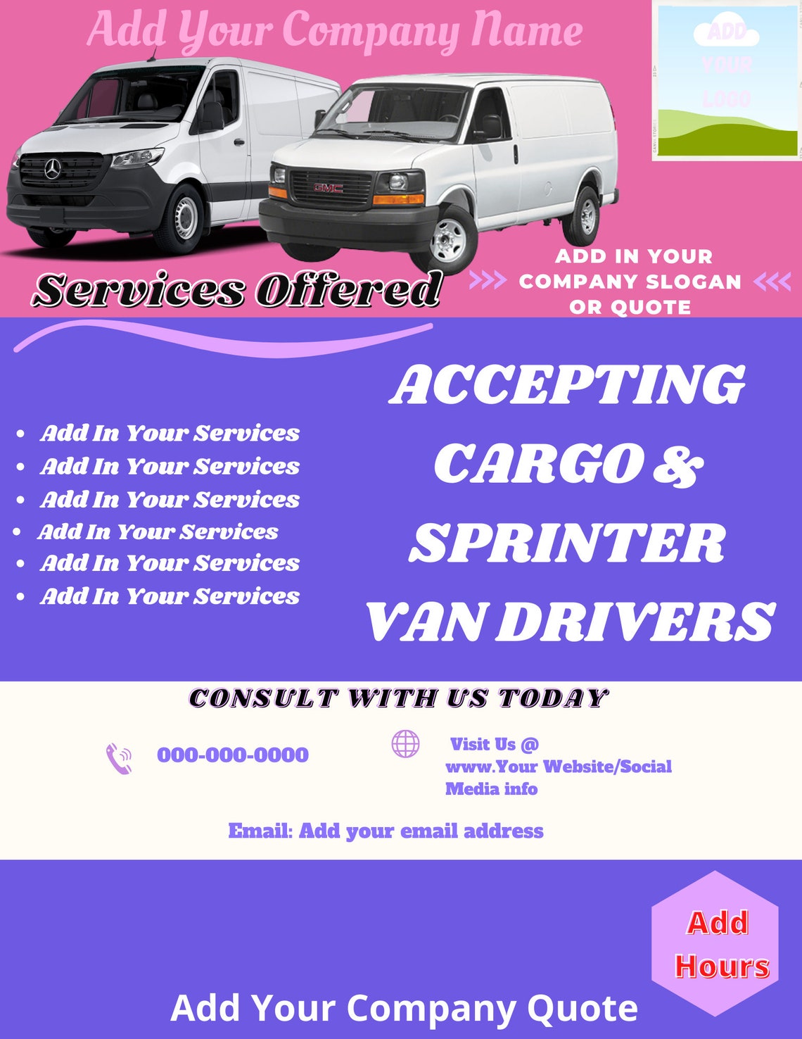 Sprinter-cargo Van Dispatch Flyer Independent Freight Dispatcher ...