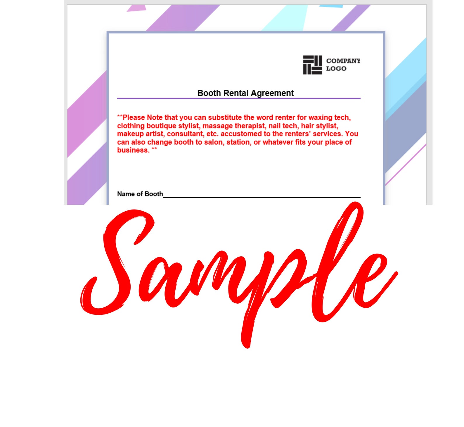 Hair Salon Booth Rental Agreement Massage Booth Rental | Etsy