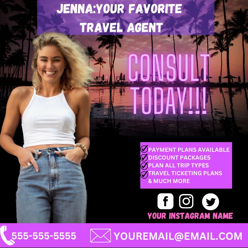 Travel Agent Animated Flyer, Travel Flyer, Travel Agent, Book Your ...