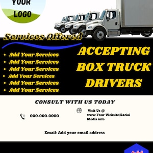 Box Truck Dispatch Flyer, Independent Freight Dispatcher, Dispatcher ...
