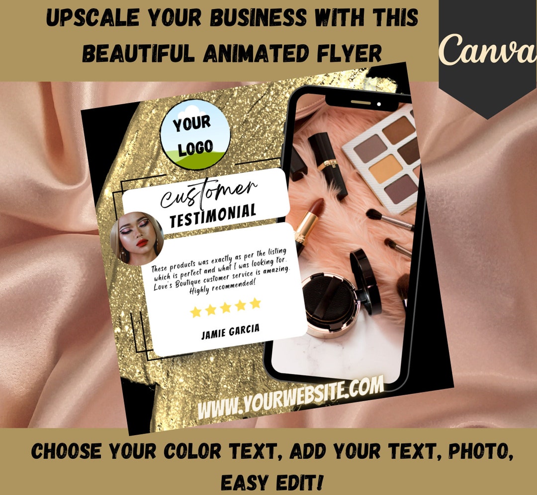 Client Review Animated Template, Client Testimonial, Beauty Businesses ...