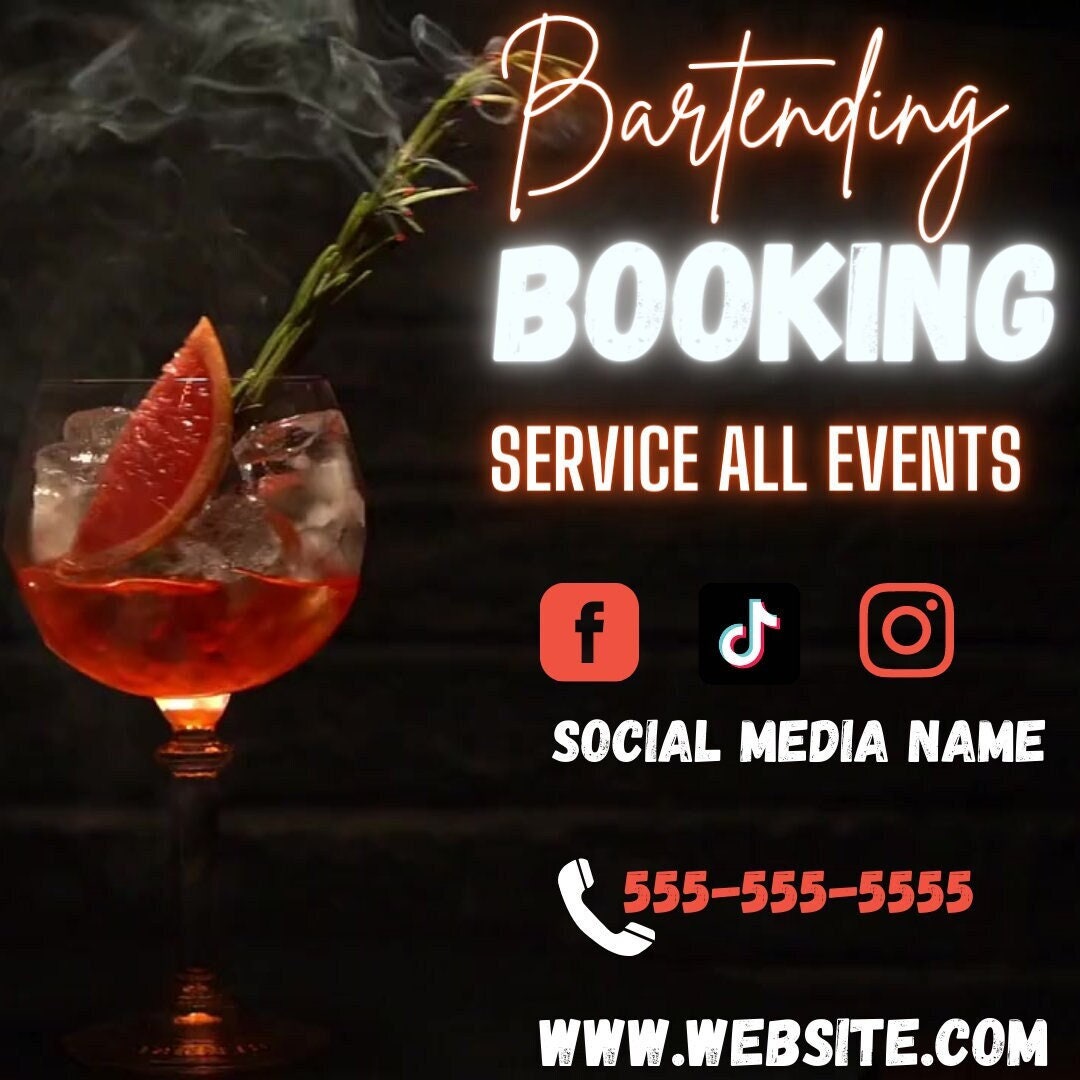 Bartending Animated Flyer, Bartending Video, Mobile Bartending Flyer ...