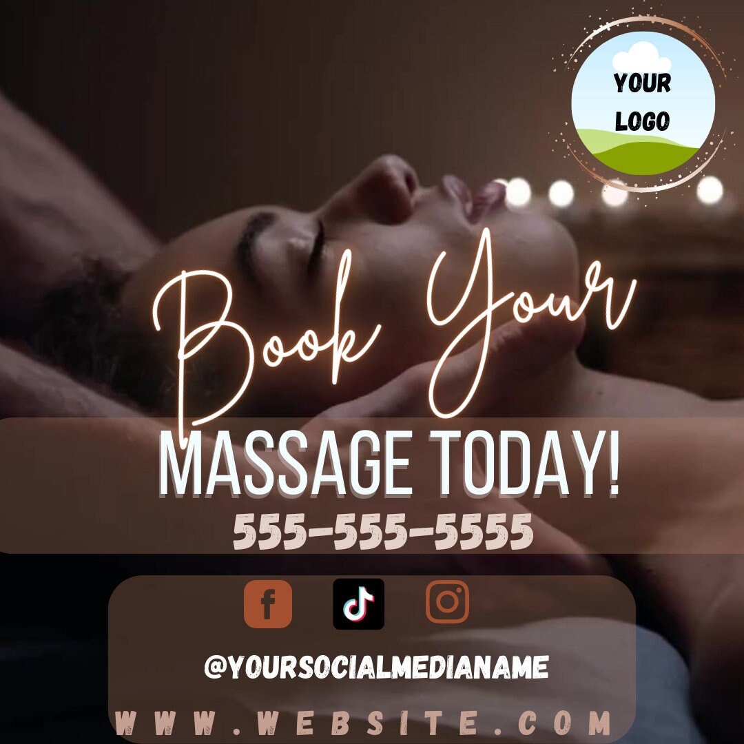 Massage Flyer Mobile Massage Flyer Massage Promotion Flyer Boutique Body Massage Therapy