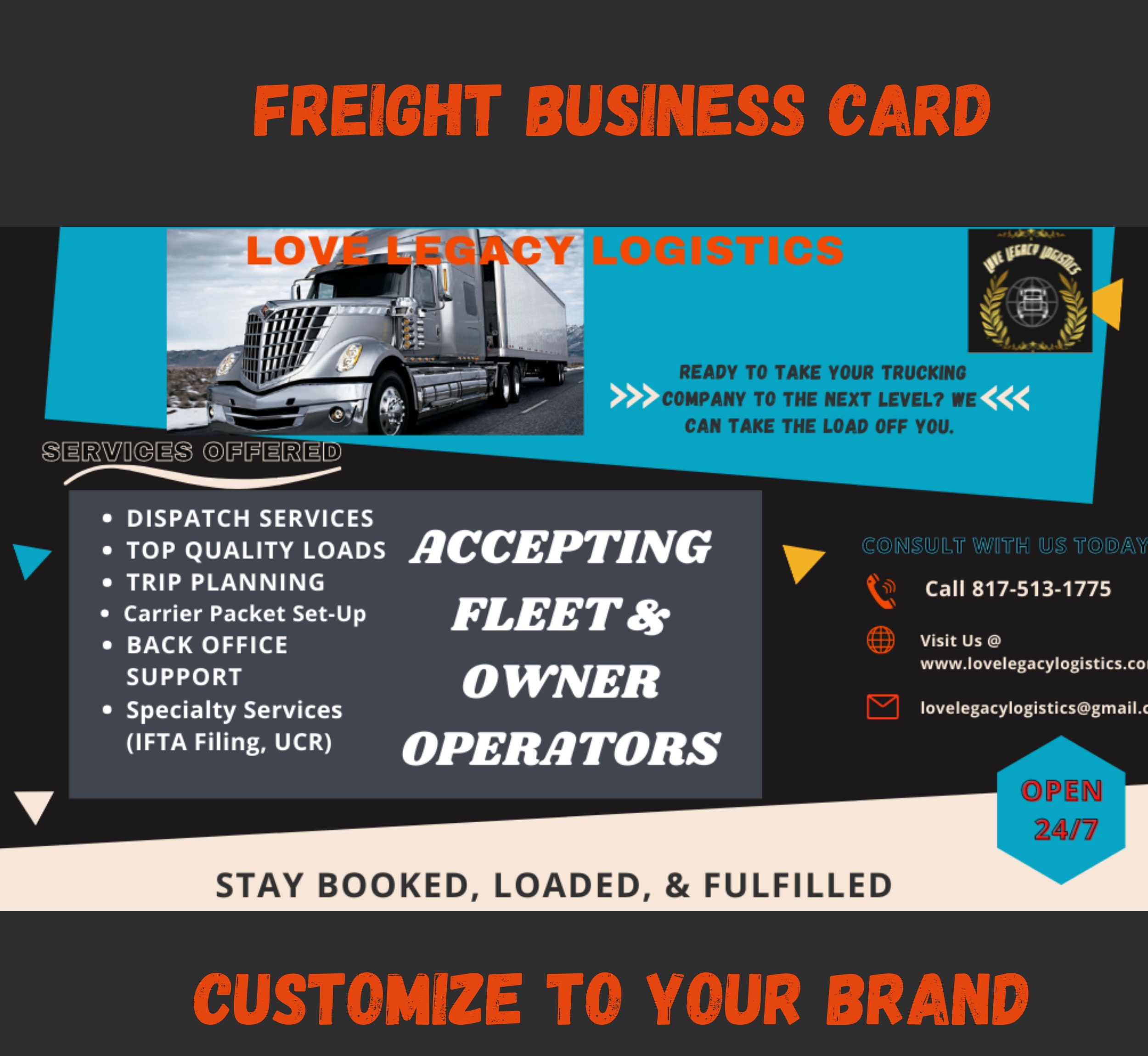 Freight Dispatch Business Card, Independent Freight Dispatcher ...