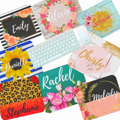 Personalized Your Name Mouse Pad Office Decor Watercolor - Etsy