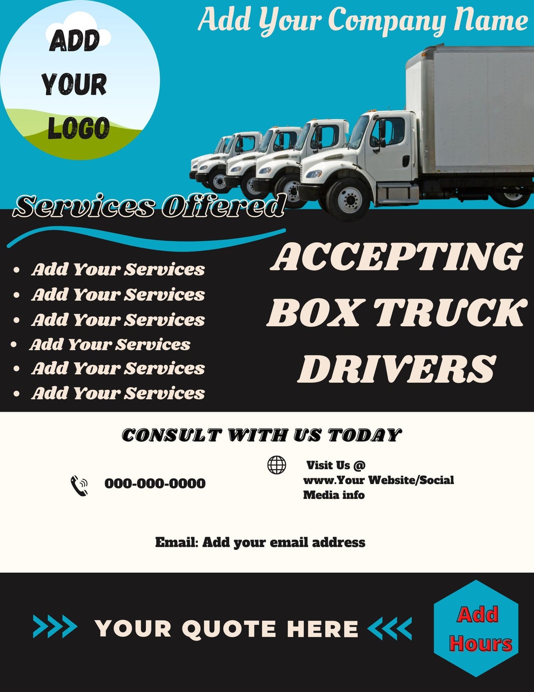 Box Truck Dispatch Flyer, Independent Freight Dispatcher, Dispatcher ...