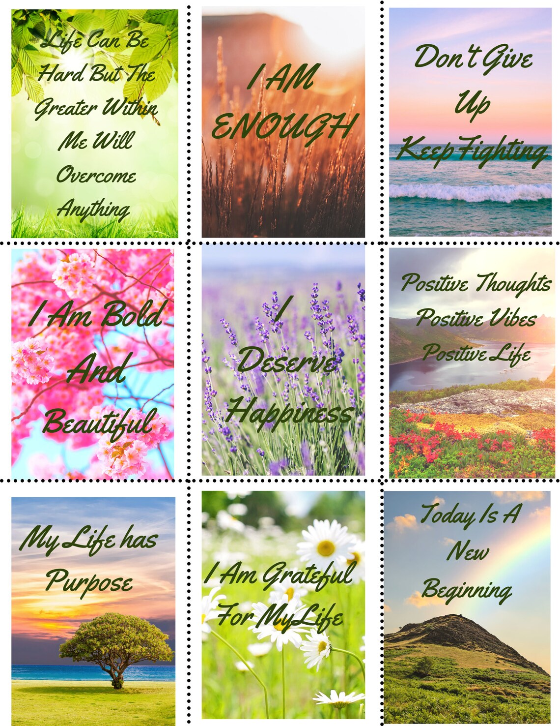 Self Affirmation Cards Self Awareness Cards Motivation Card - Etsy