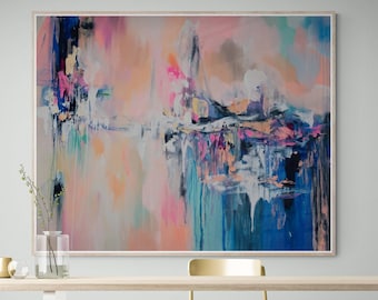 Aqua Abstract Art | Etsy