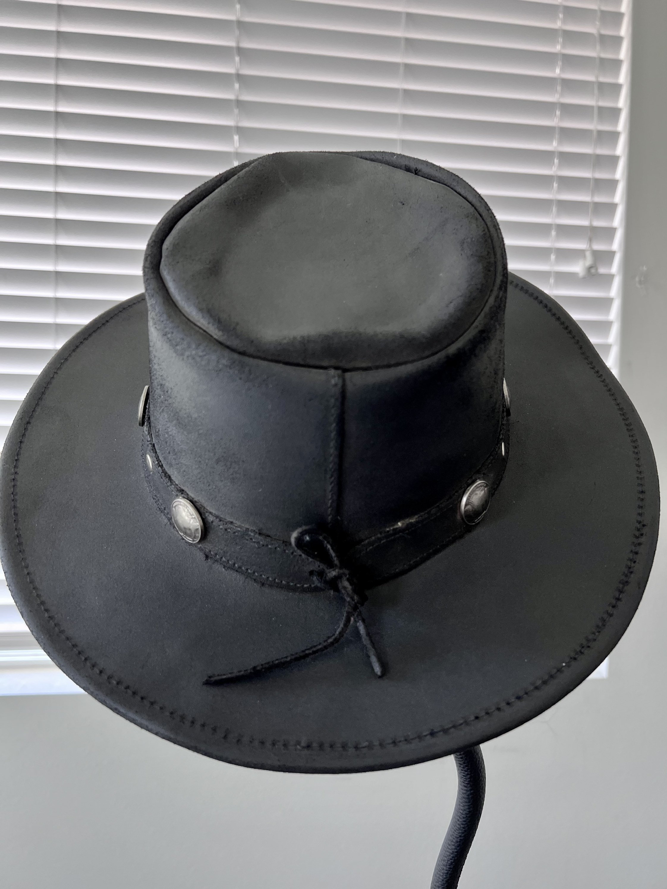 Vintage Leather Cowboy Hat - Etsy