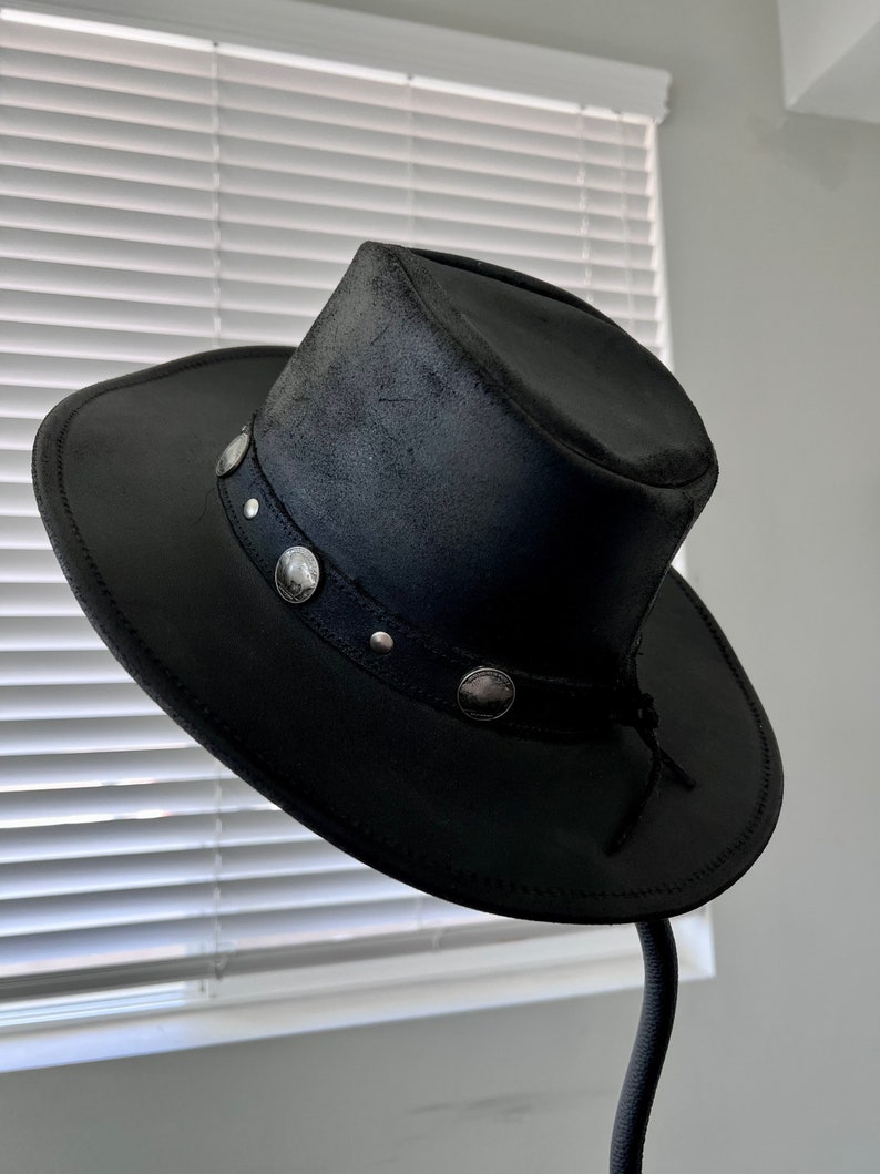 Vintage Leather Cowboy Hat - Etsy