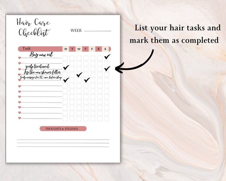 Haircare Planner for Healthy and Long Hair Printable Hair Tracker ...