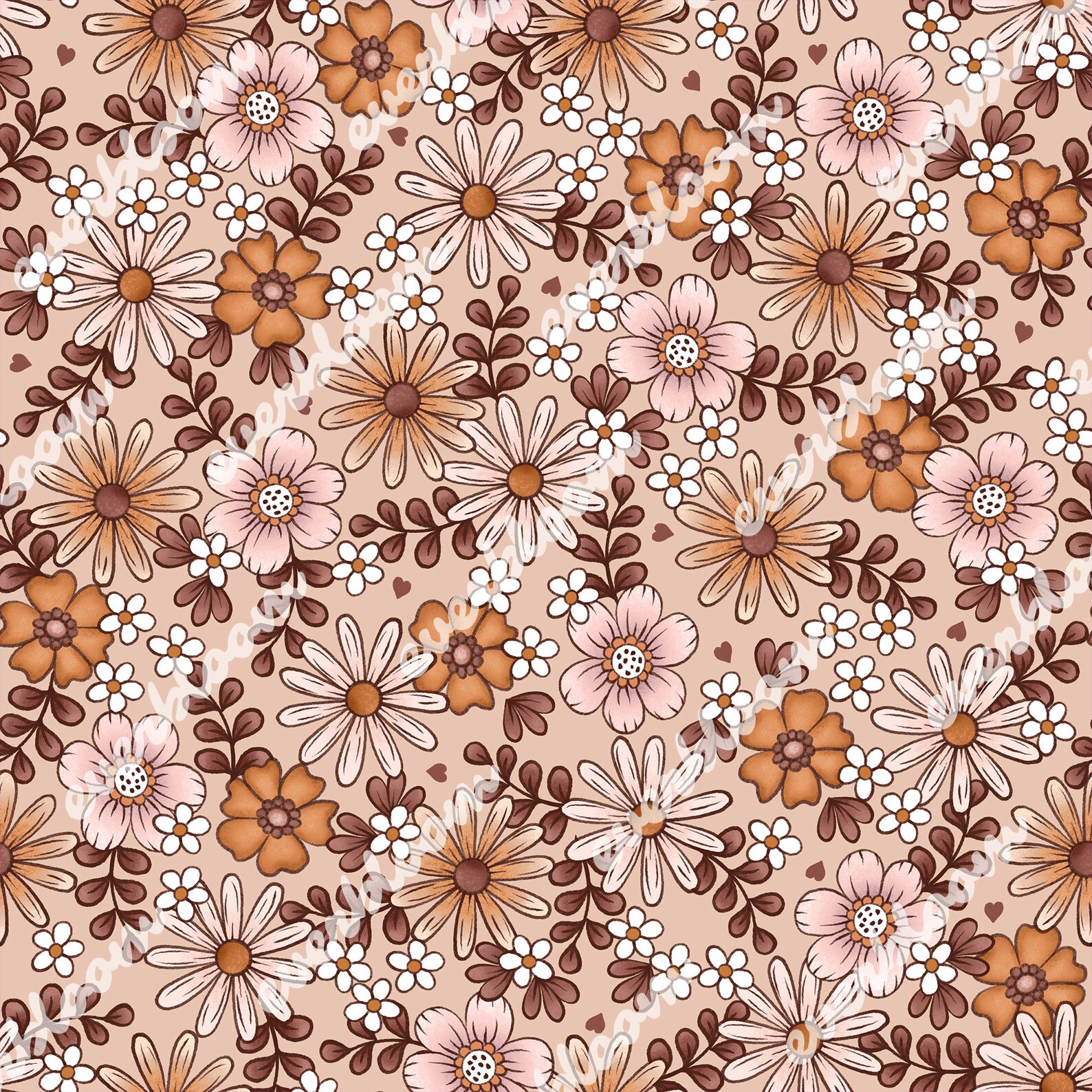 Boho Floral Seamless Pattern for Commercial Use Repeat - Etsy