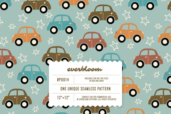 Cars Seamless Pattern for Commercial Use Repeat Pattern Jpg - Etsy