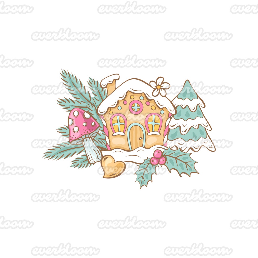 Gingerbread and Mushroom Sublimation Png File for Commercial Use ...