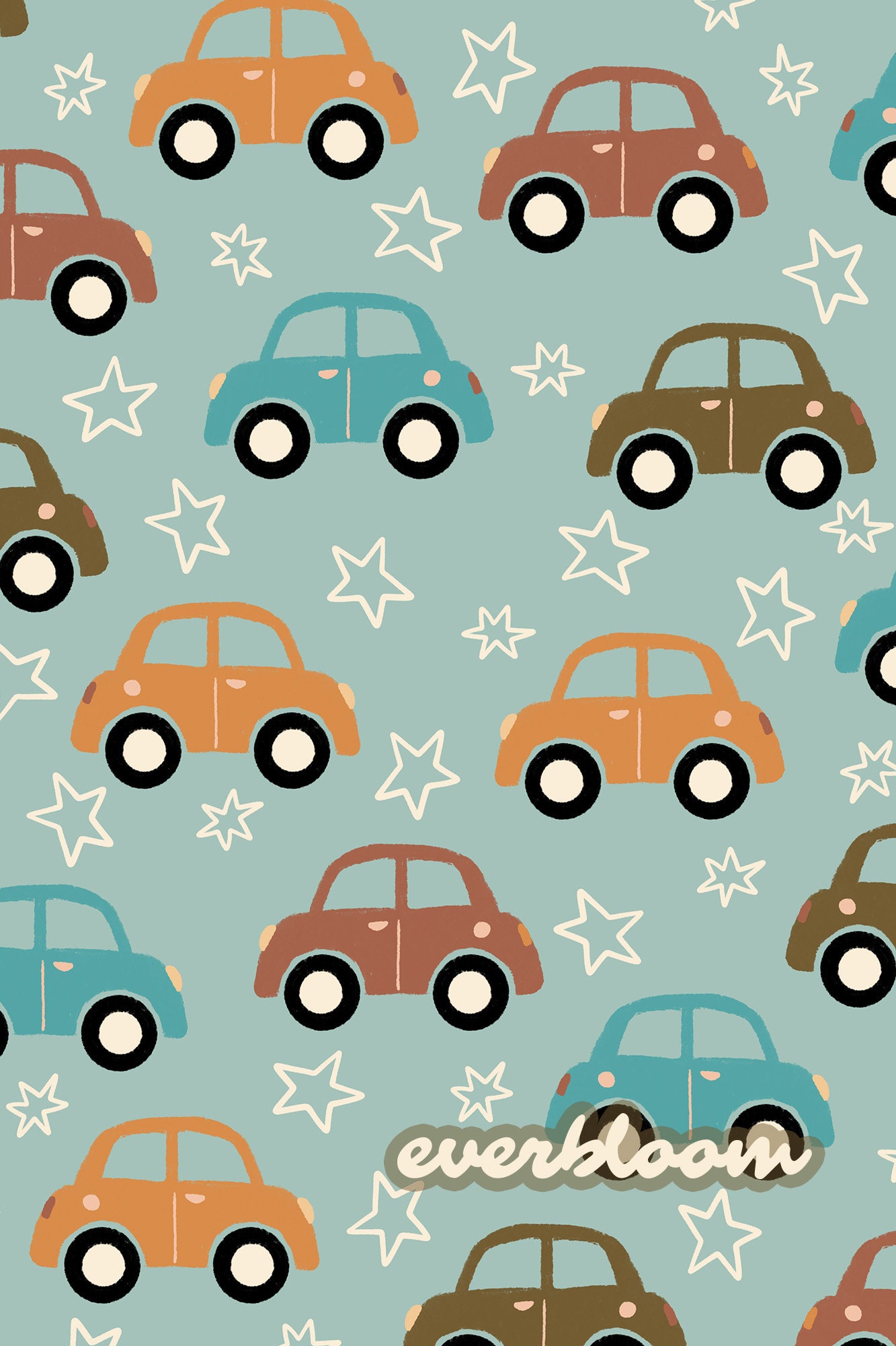 Cars Seamless Pattern for Commercial Use, Repeat Pattern Jpg, Cute Cars ...