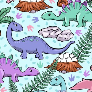 Limited Dinos Life for Commercial Use, Surface Pattern, Seamless Repeat ...