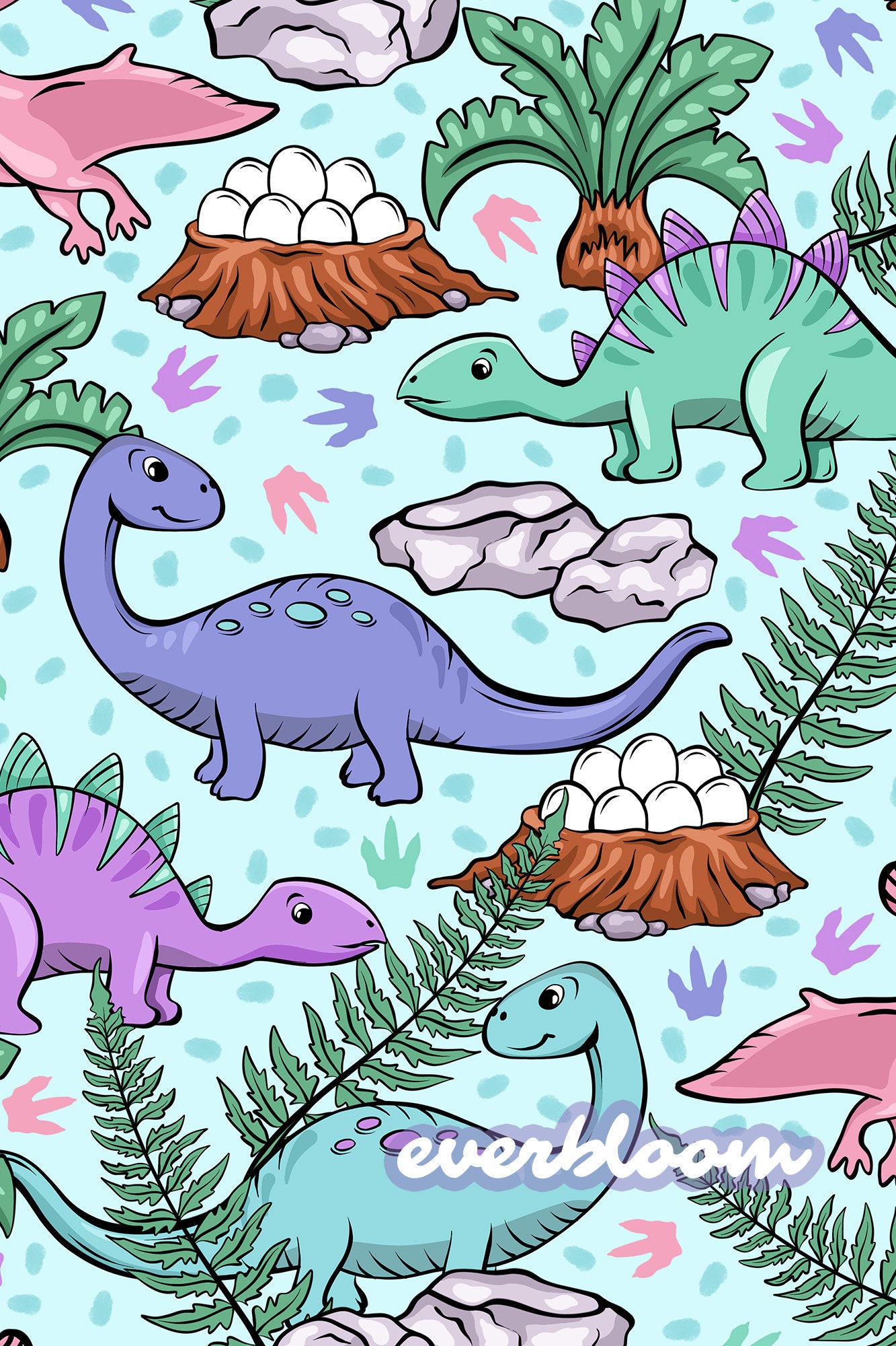 Limited Dinos Life for Commercial Use, Surface Pattern, Seamless Repeat ...
