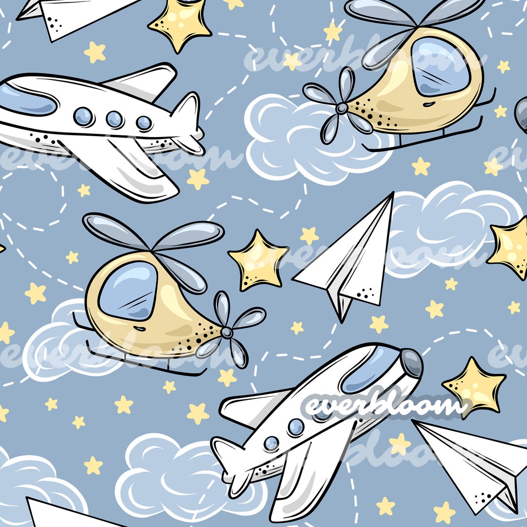 Airplanes Seamless Pattern for Commercial Use Surface - Etsy