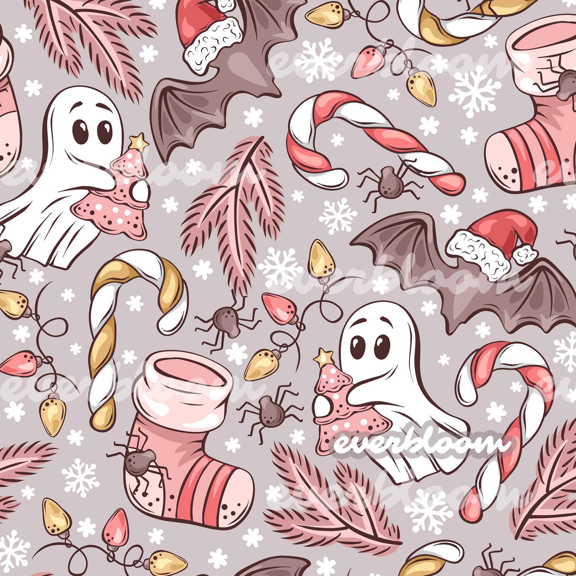 Limited Christmas Ghosts Seamless Pattern for Commercial Use - Etsy