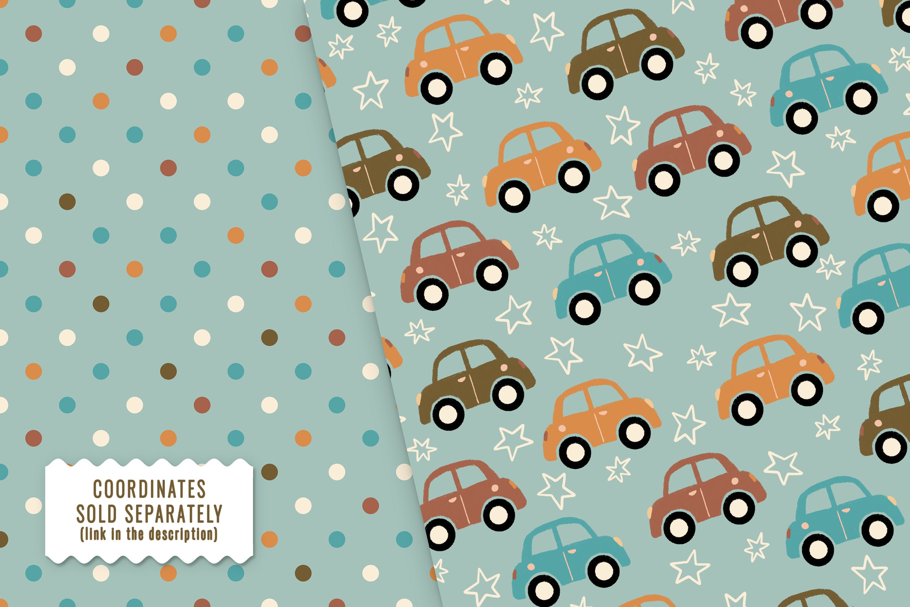 Cars Seamless Pattern for Commercial Use, Repeat Pattern Jpg, Cute Cars ...