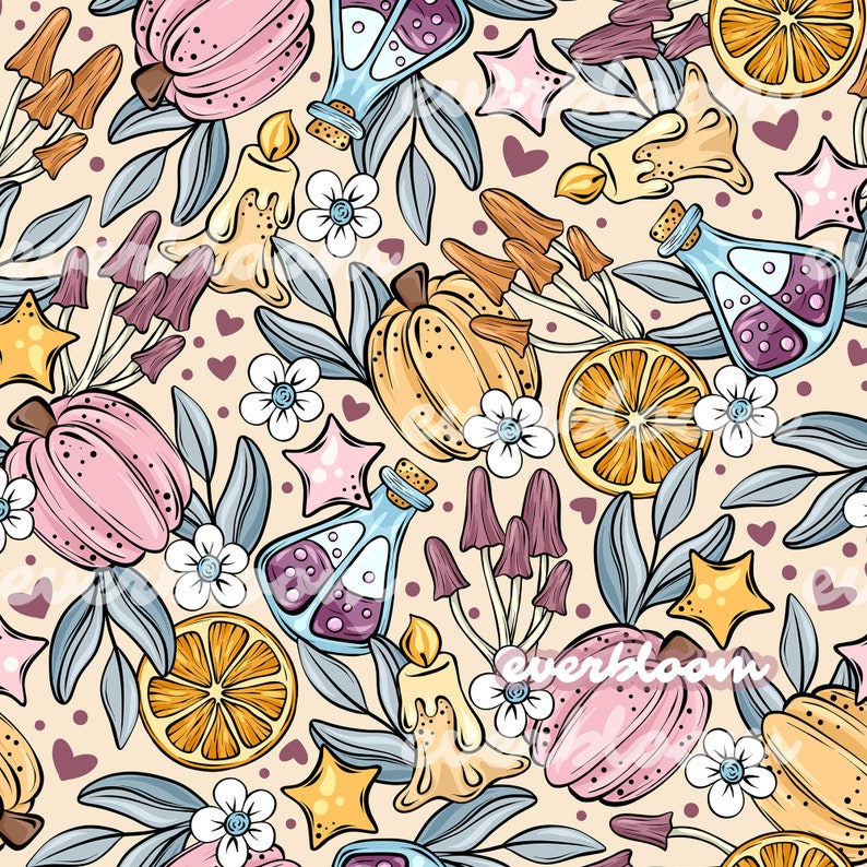 Magic Mixture Seamless Pattern for Commercial Use, Fall Design, Repeat ...
