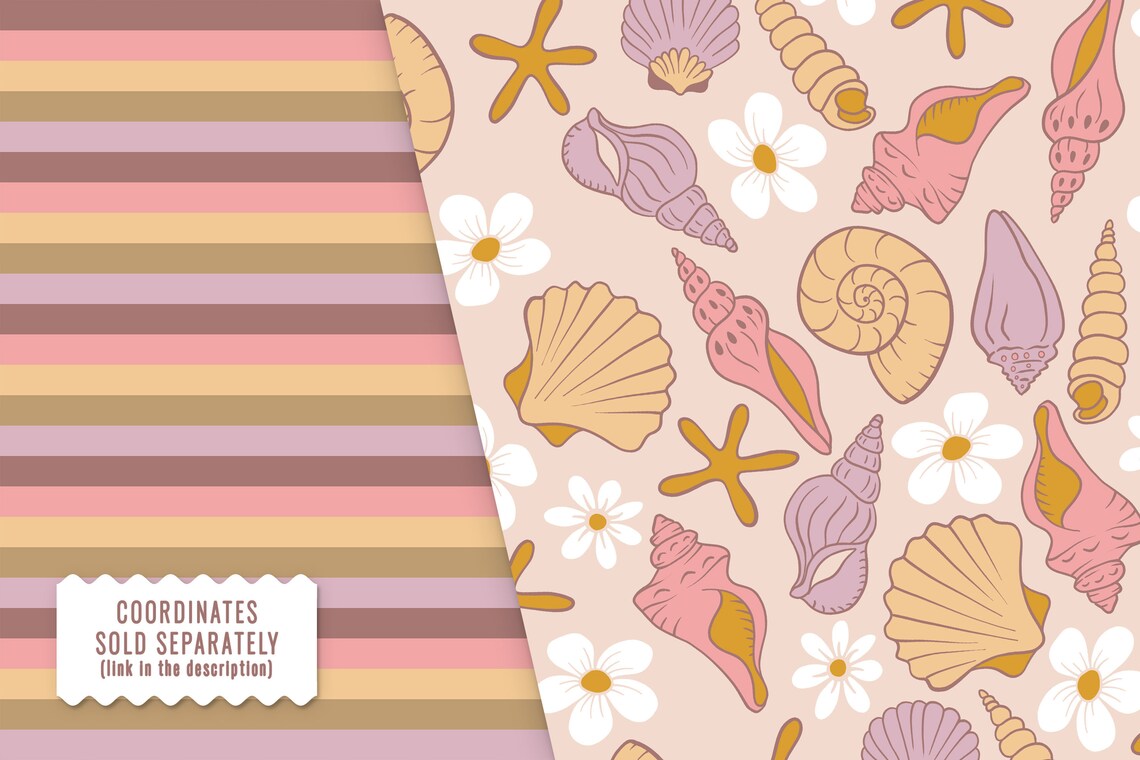 Seashells Seamless Pattern for Commercial Use Repeat Pattern - Etsy