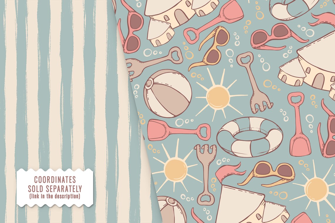 Retro Beach Seamless Pattern for Commercial Use Repeat - Etsy