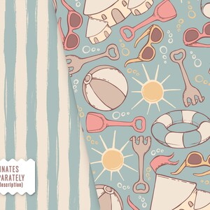 Retro Beach Seamless Pattern for Commercial Use, Repeat Pattern Jpg ...