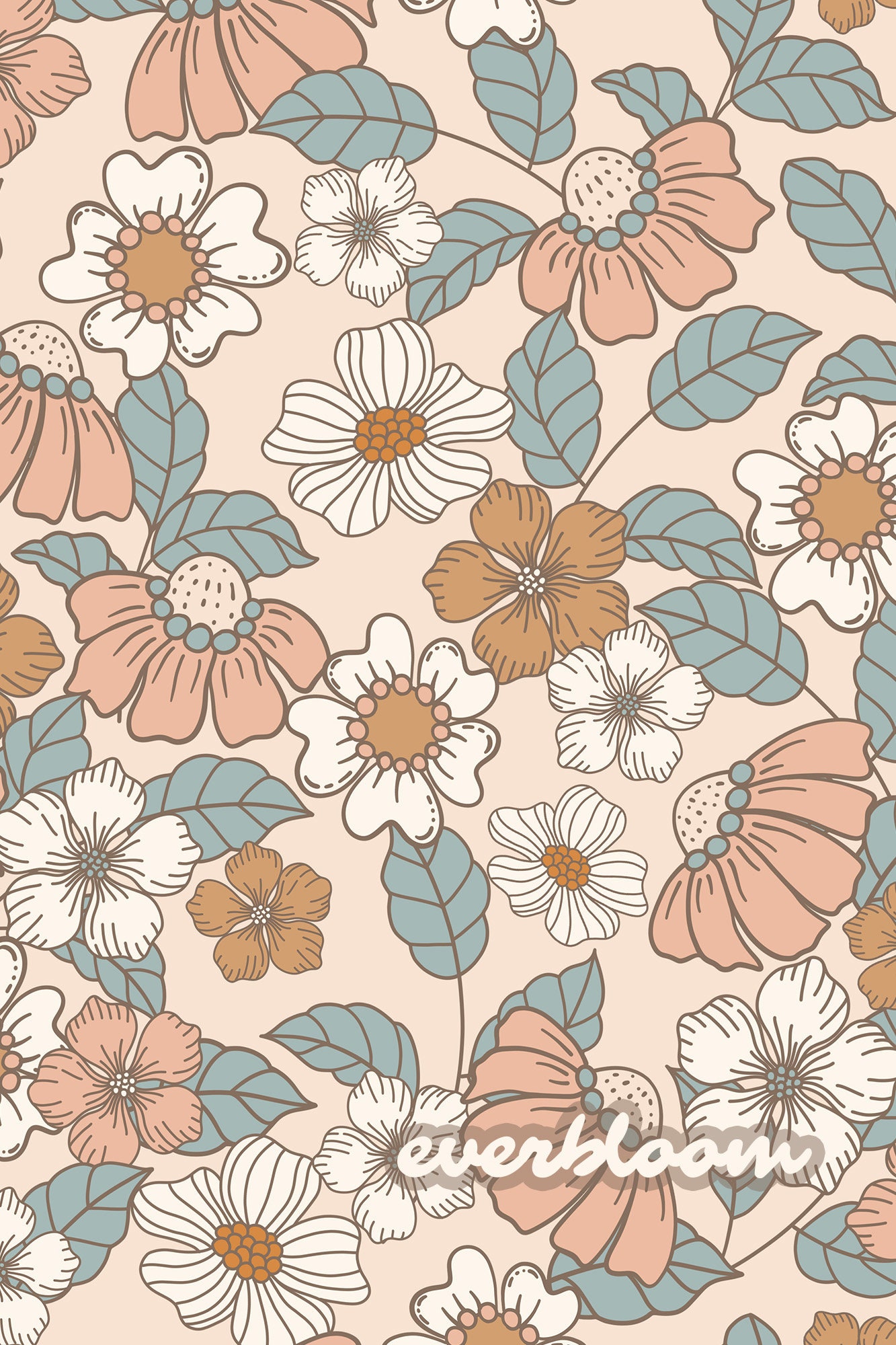 Retro Floral Seamless Pattern for Commercial Use, Repeat Pattern Jpg ...
