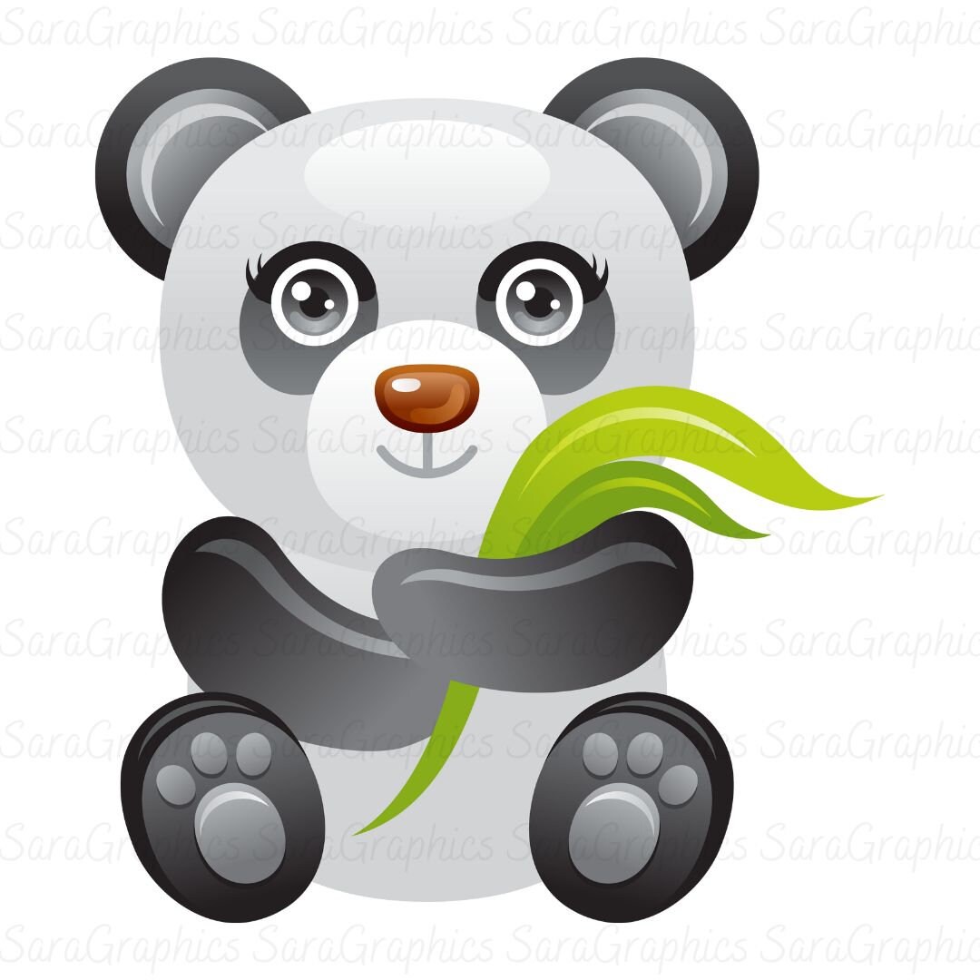Panda Bear Cute Panda Bear Clipart Forest Animals Giant - Etsy