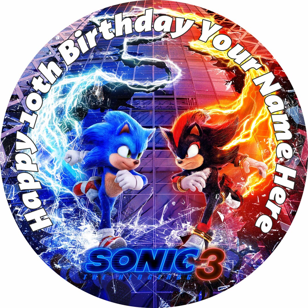 Sonic Personalised Edible Cake Topper & Cupcakes - Etsy UK