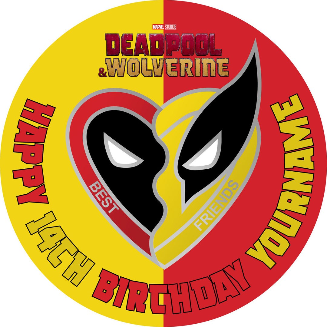 Deadpool and Wolverine Personalised Edible Cake Topper & Cupcakes - Etsy UK